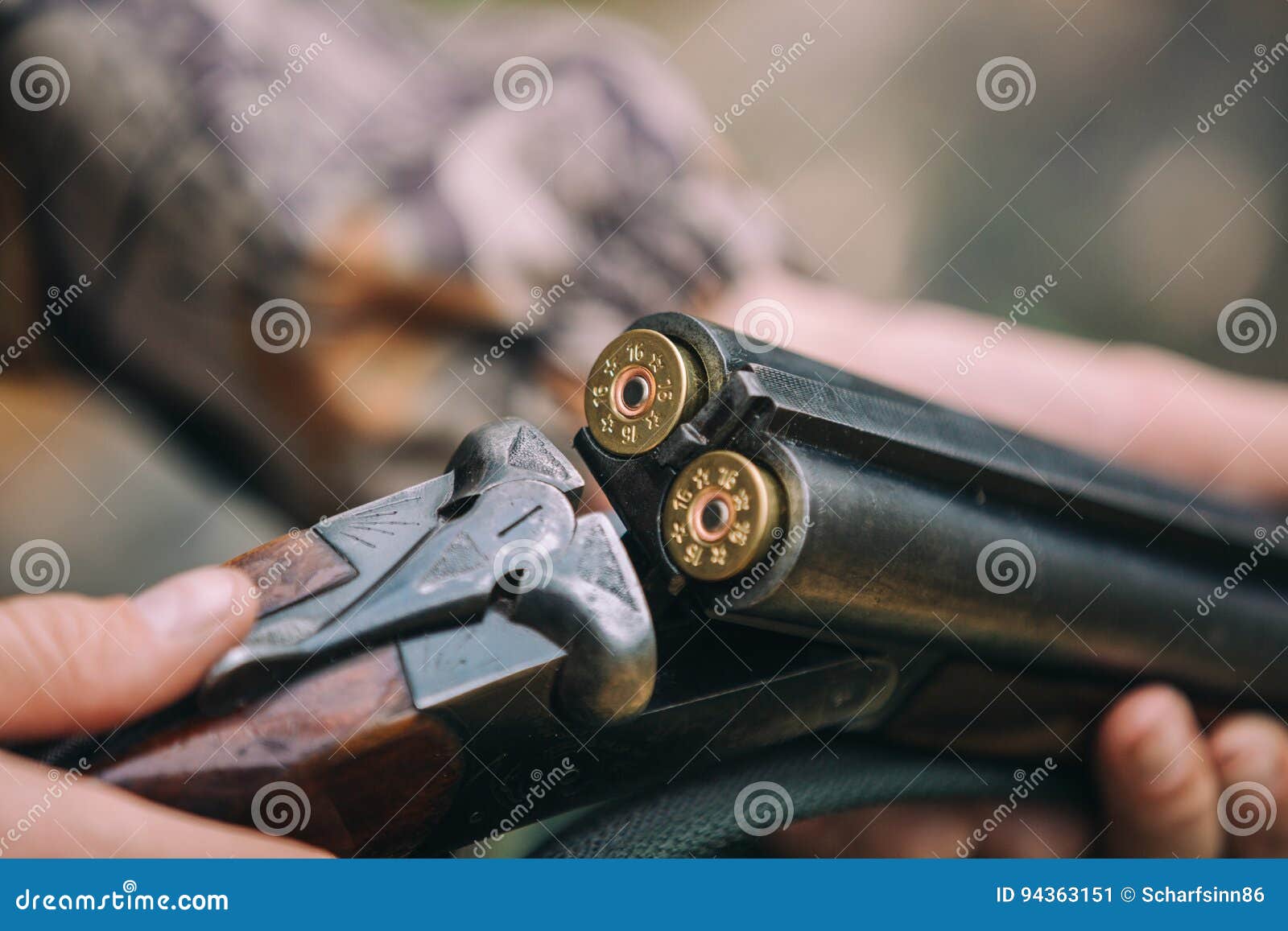 Classic Vertical Two Barrels Hunting Rifle Stock Image - Image of ...