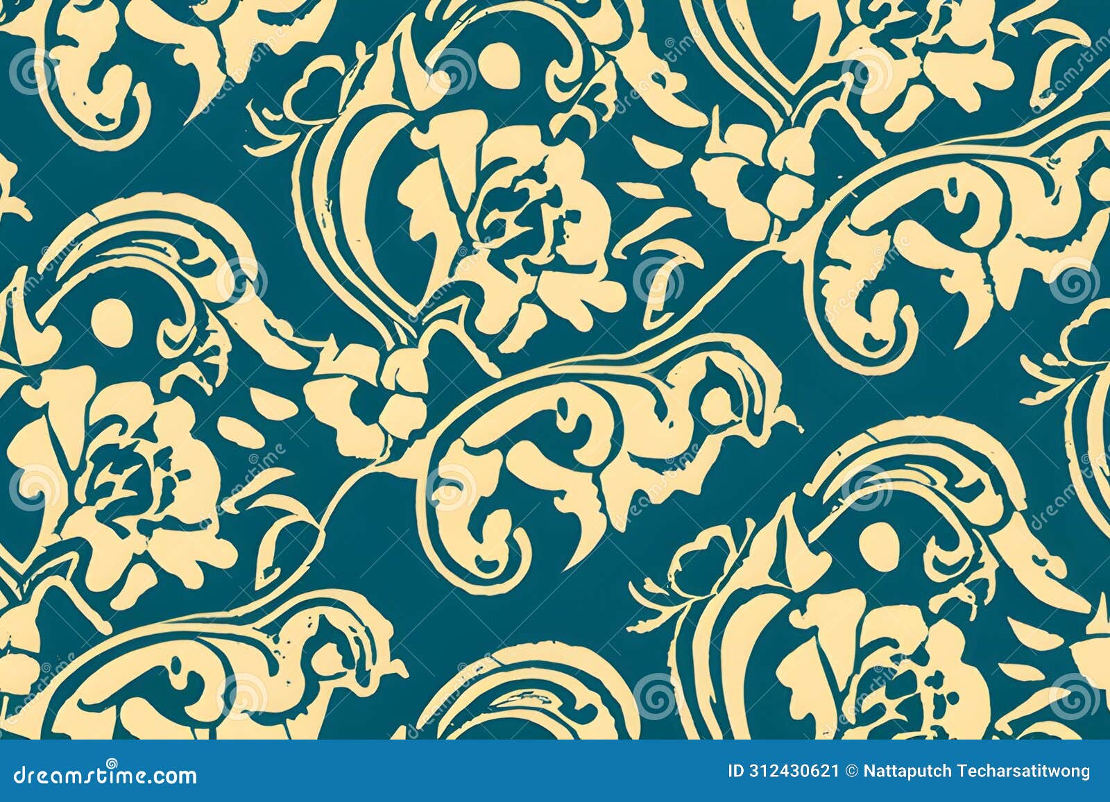 A Classic Victorian Wallpaper Pattern Stock Illustration - Illustration ...