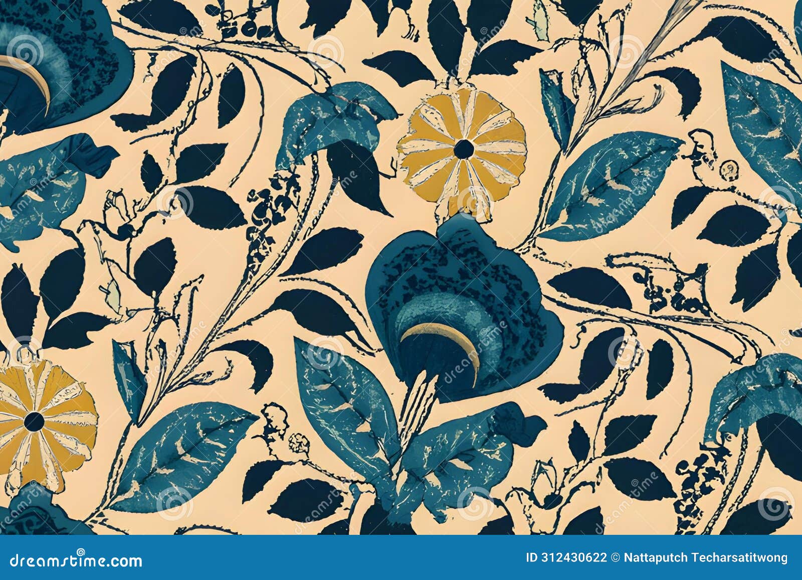 A Classic Victorian Wallpaper Pattern Created Stock Illustration ...