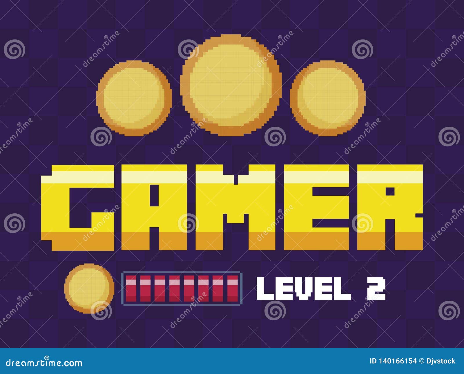 Classic video game coins stock vector. Illustration of computer - 140166154