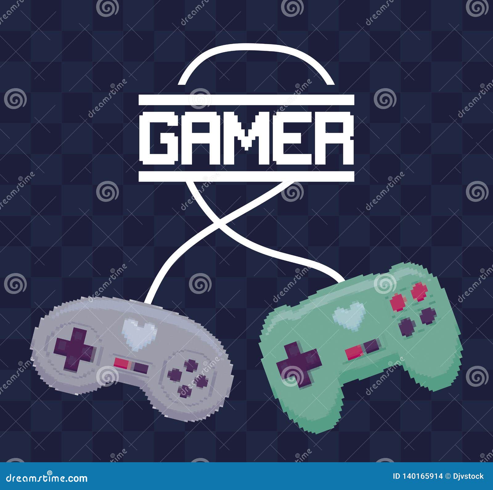 Classic Video Game Controls Stock Vector - Illustration of device ...