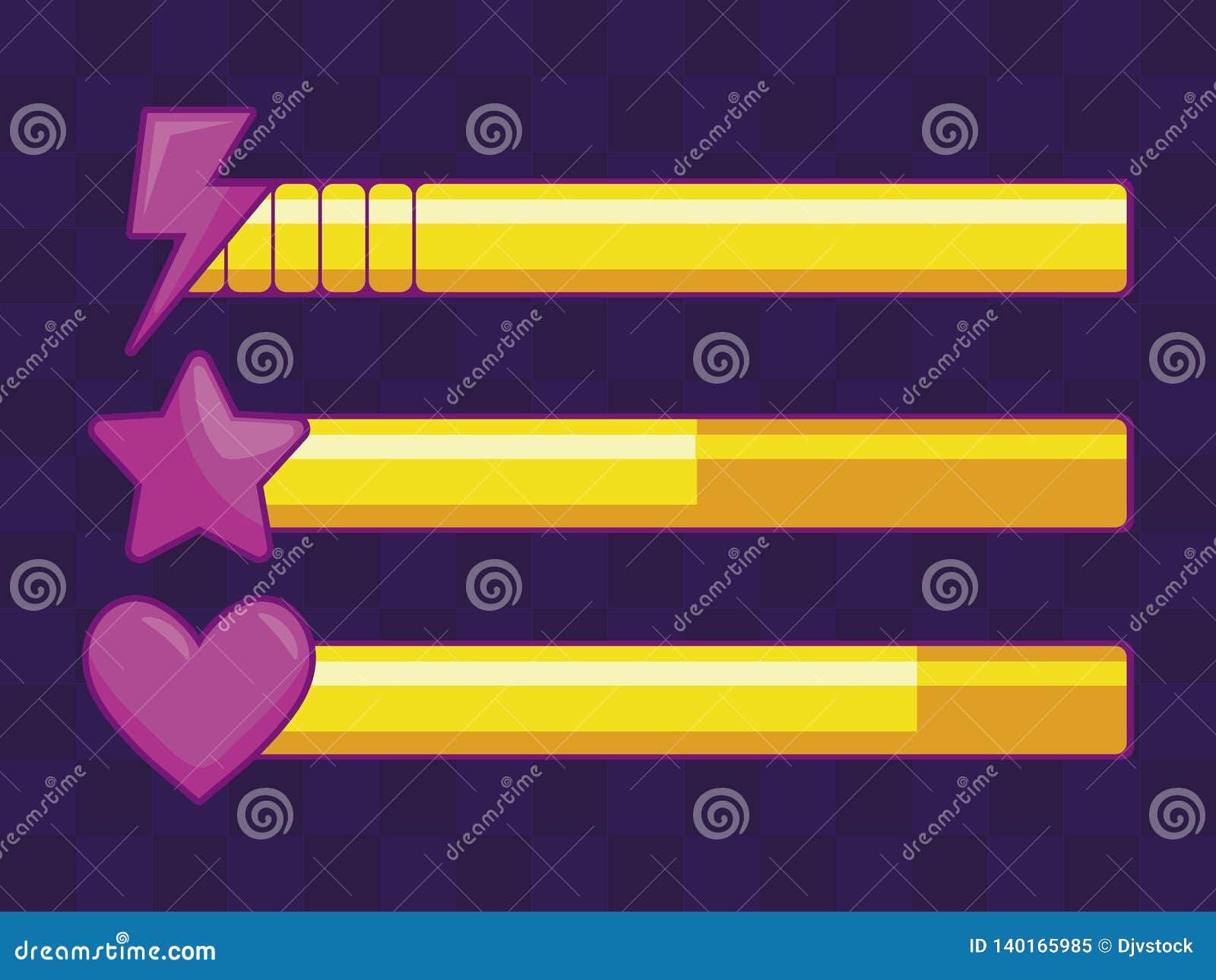 Classic Video Game Items Bars Stock Vector - Illustration of childhood ...