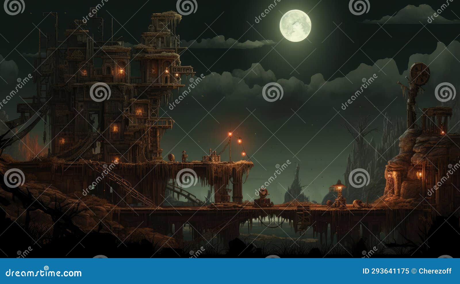 Classic Video Game Location Stock Illustration - Illustration of ...