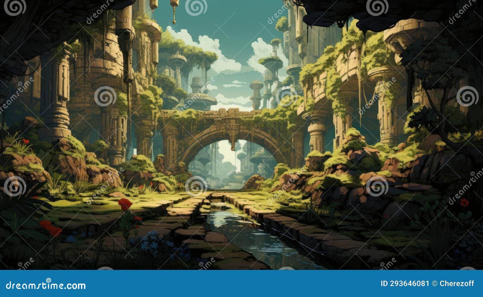 Classic Video Game Location Stock Image - Image of ground, level: 293646081