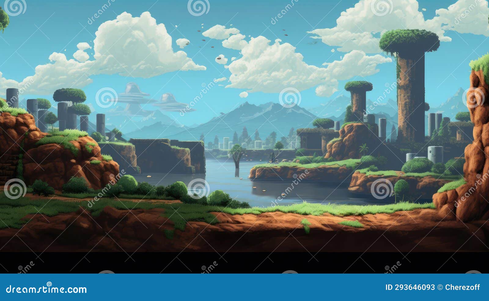 Classic Video Game Location Stock Image - Image of bush, classic: 293646093