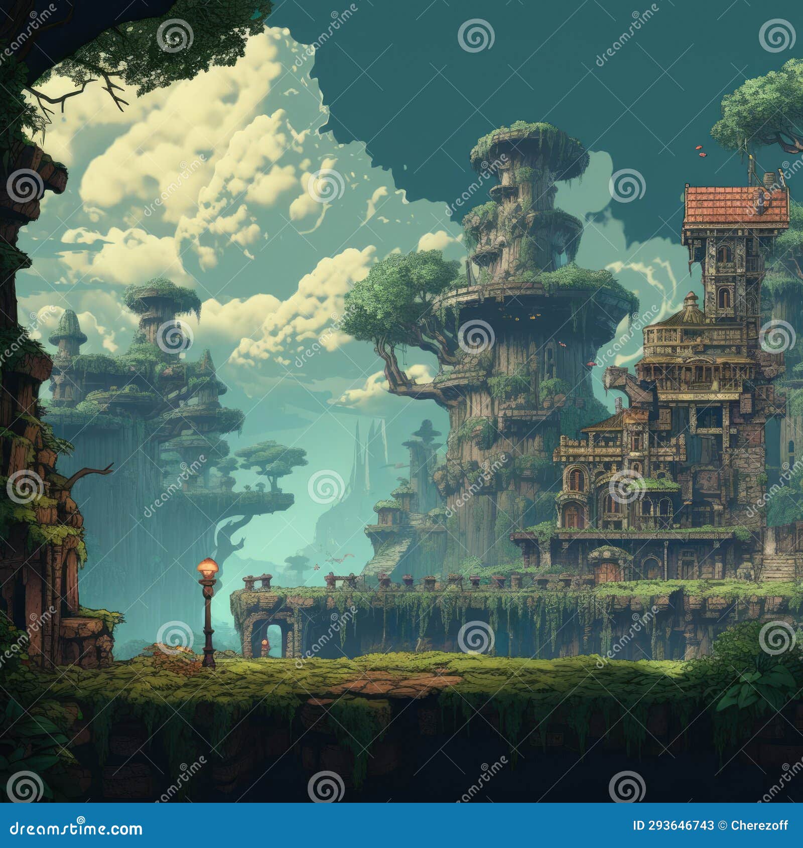 Classic Video Game Location Stock Image - Image of flat, retro: 293646743