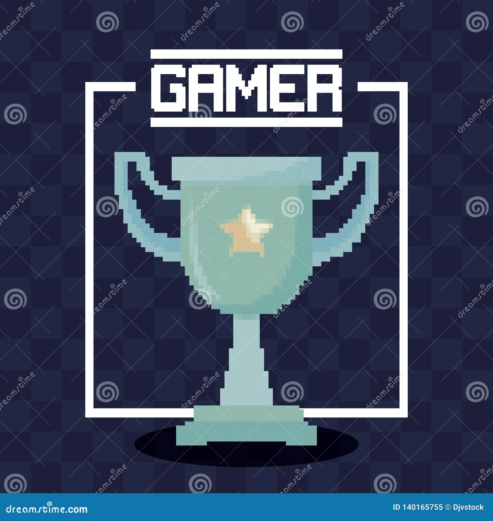 Classic video game trophy stock vector. Illustration of championship ...