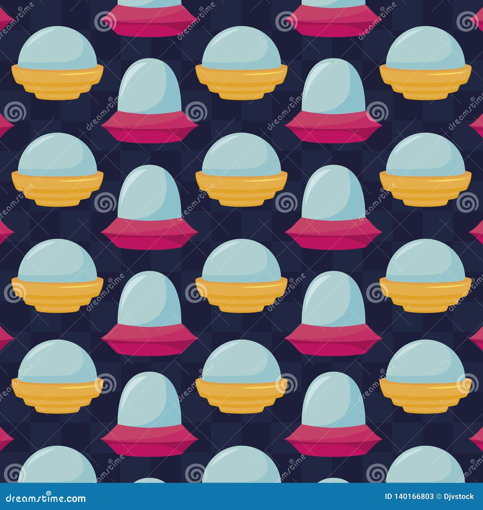 Classic Video Game Ufos Flying Pattern Vector Illustration ...