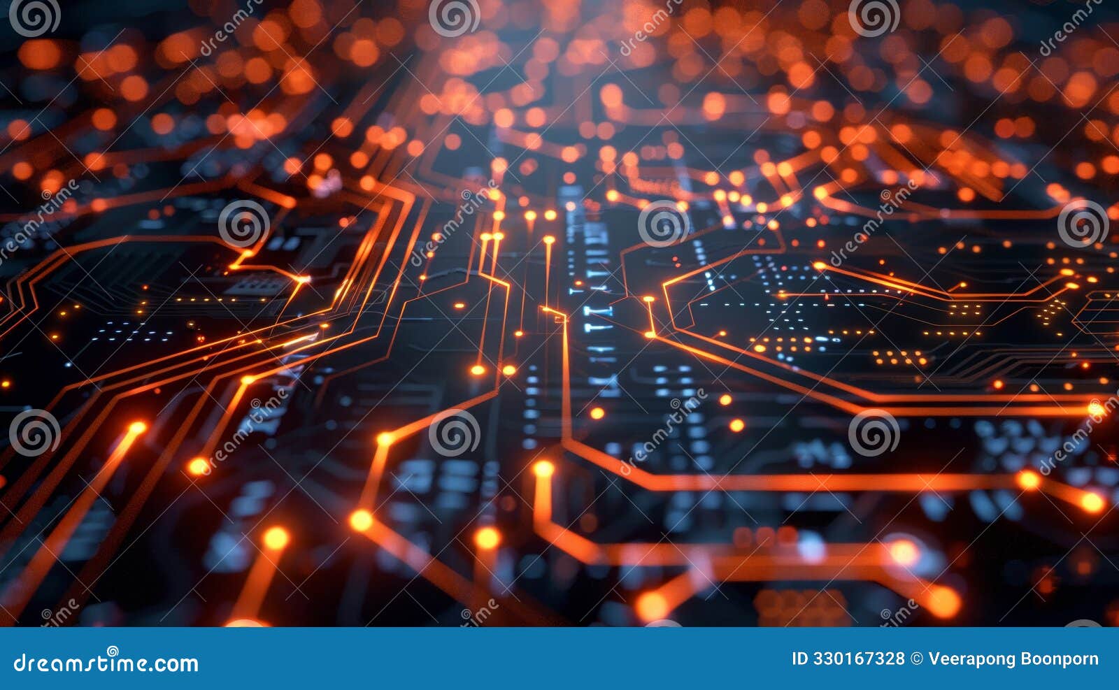 Classic View of a Computer Circuit Board, with Arrows Directing the ...