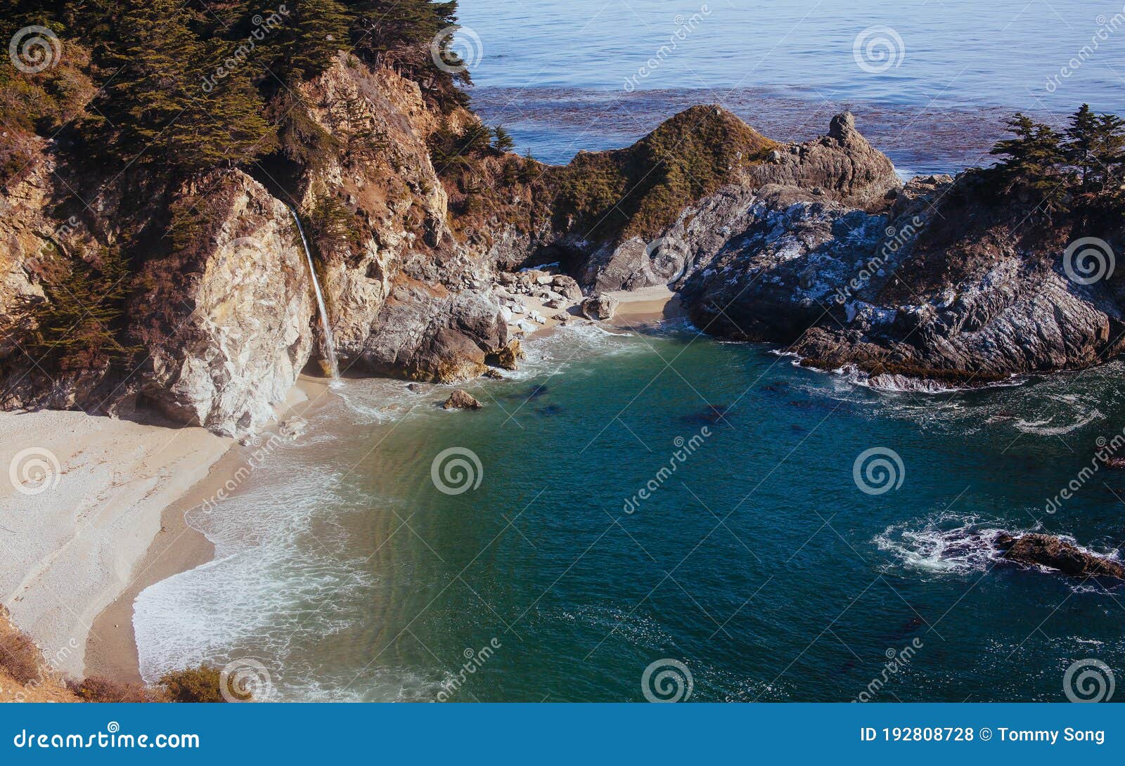 Classic View of McWay Falls in Big Sur Stock Photo - Image of waterfall ...