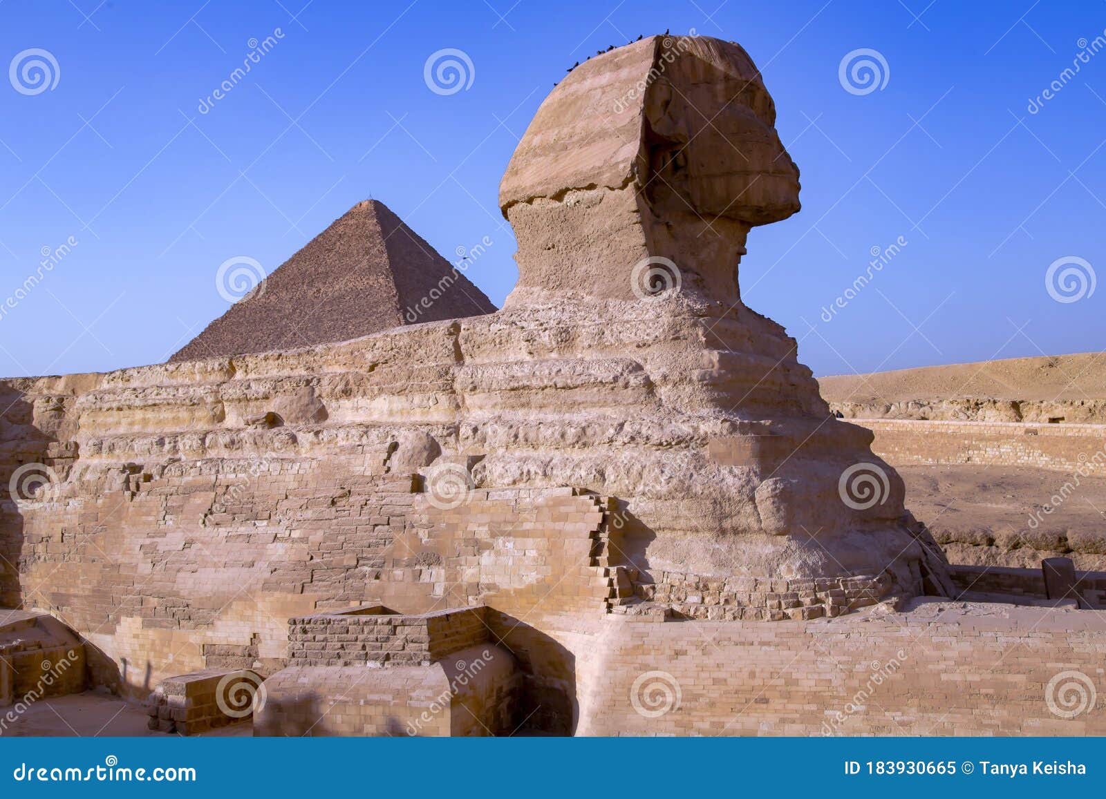 The Giza Plateau In The Sahara Desert. Great Pyramids Royalty-Free ...