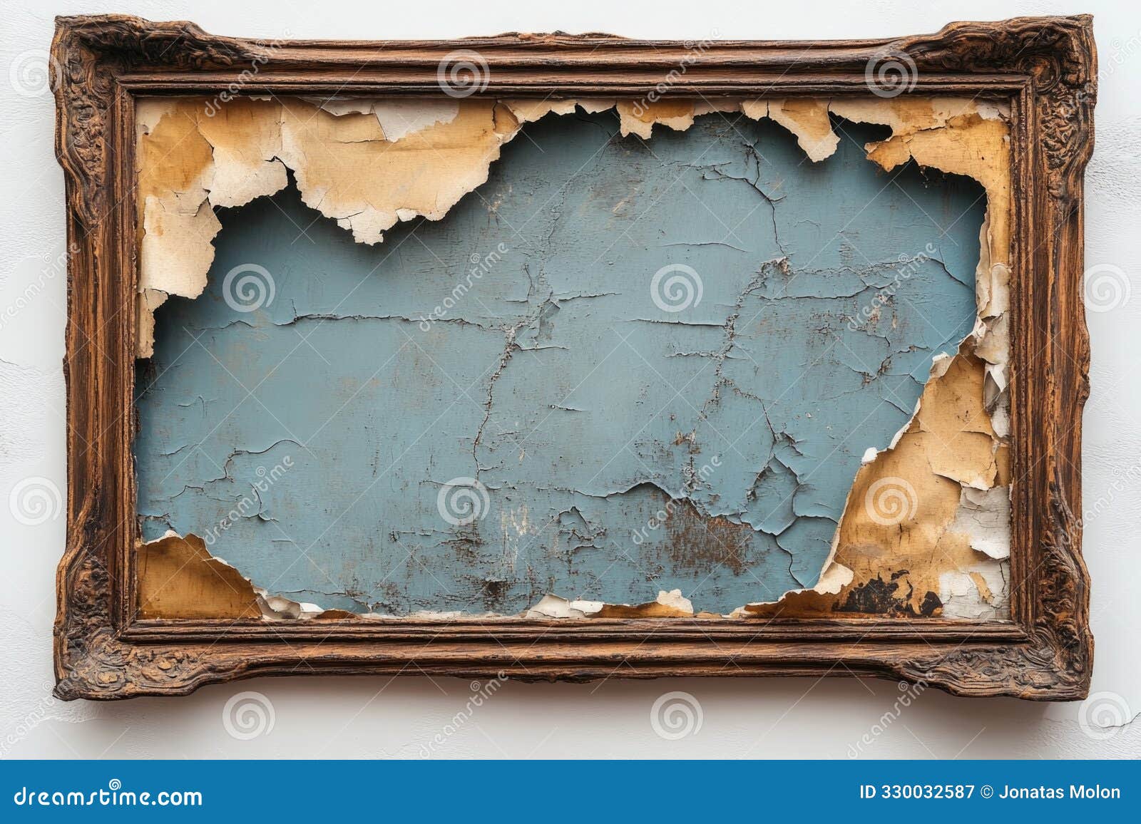 Classic Vintage Brown Wooden Frame with Cut-Out Canvas on White ...