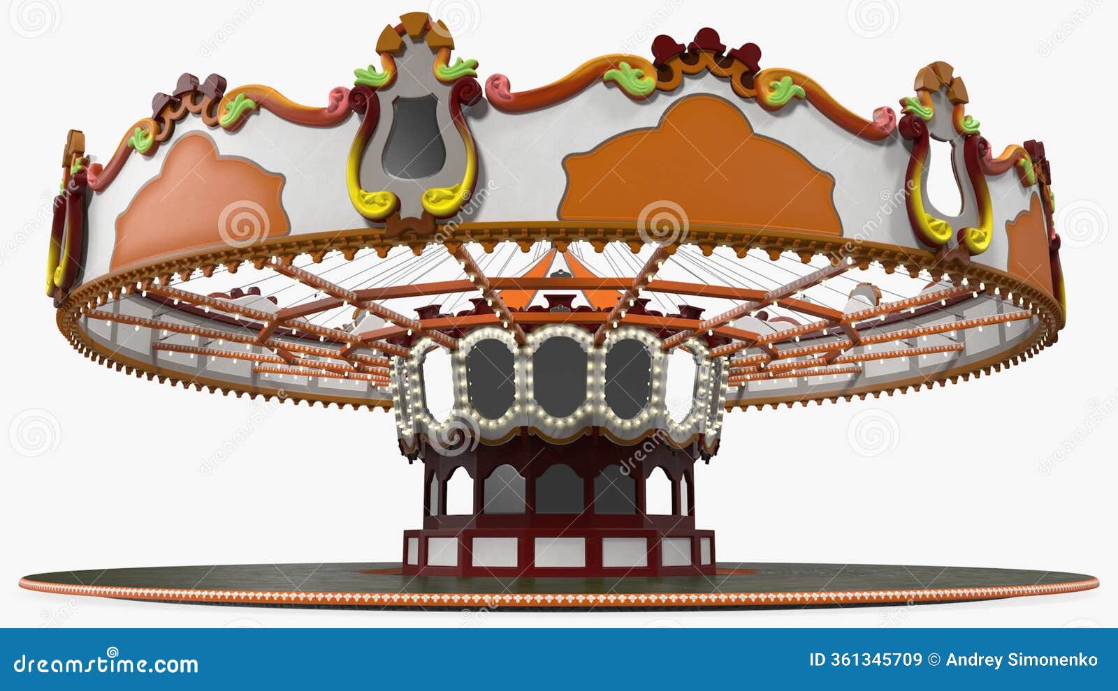 Classic Vintage Carousel with Ornate Decor and Lights Stock Image ...