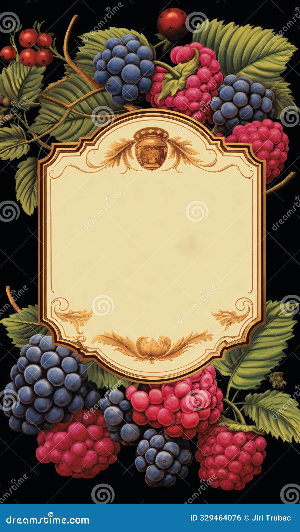 Classic Vintage Flavored Mulberry Label Frame Stock Photo - Image of ...