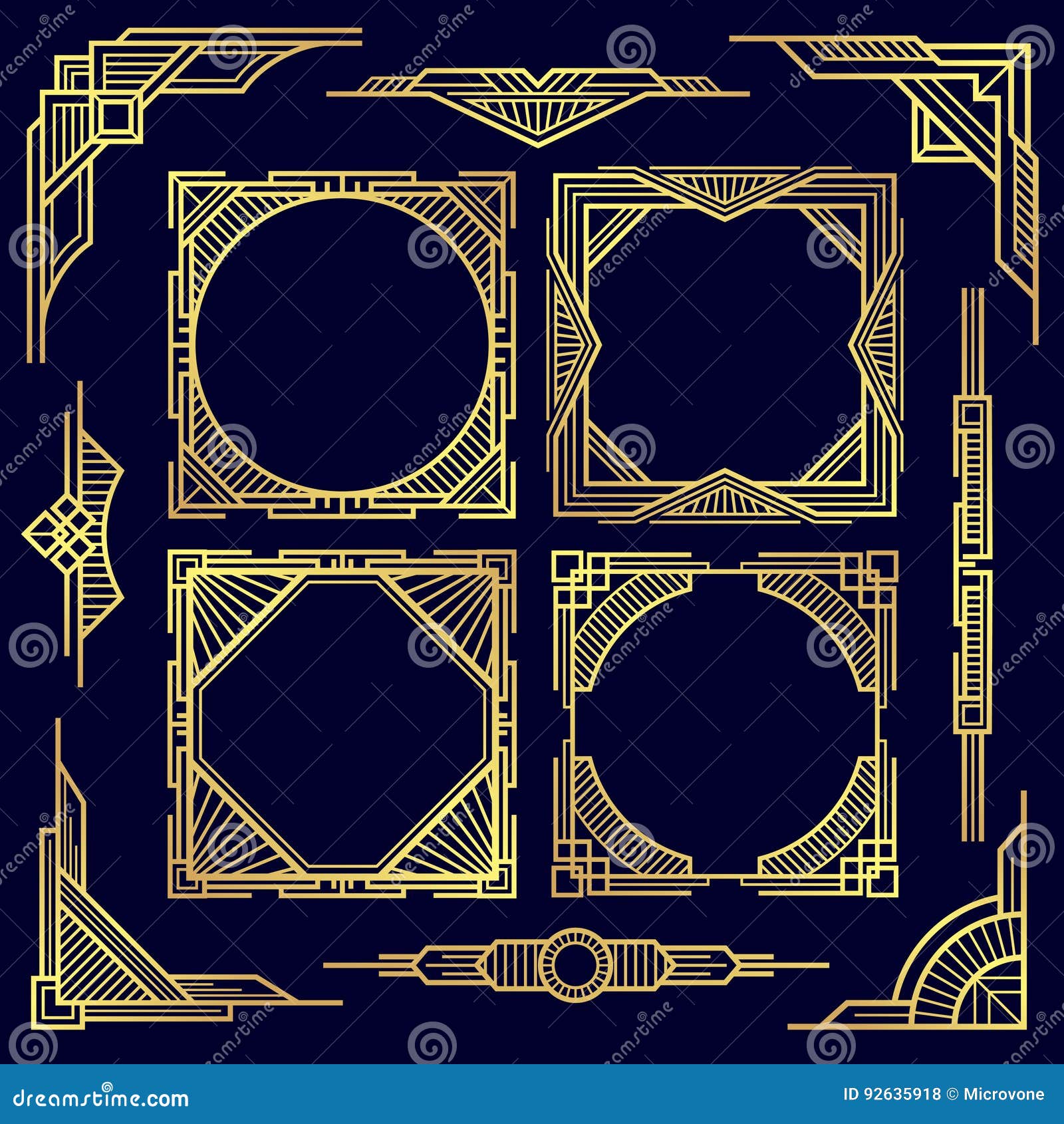 Classic Vintage Geometric Frames and Border Stock Vector - Illustration ...