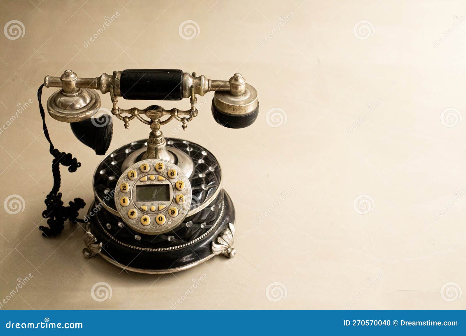 A Classic Vintage Gold Telephone Stock Photo - Image of telphone ...