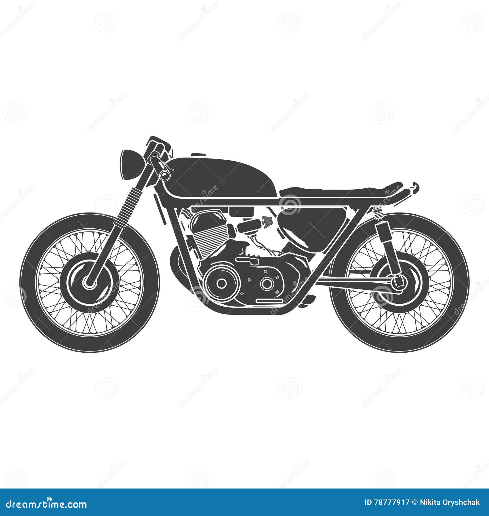 Classic Vintage Motorcycle, Cafe Racer Theme Stock Vector ...