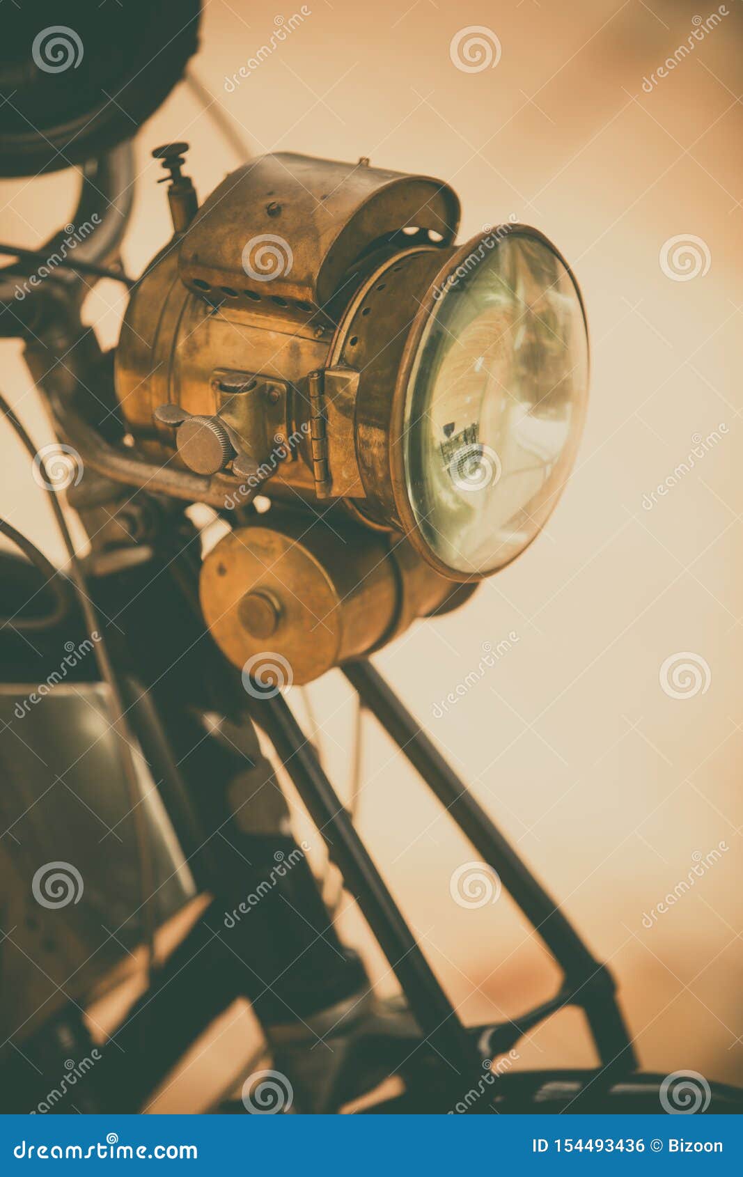 Classic Vintage Motorcycle Headlight Stock Photo - Image of vehicle ...