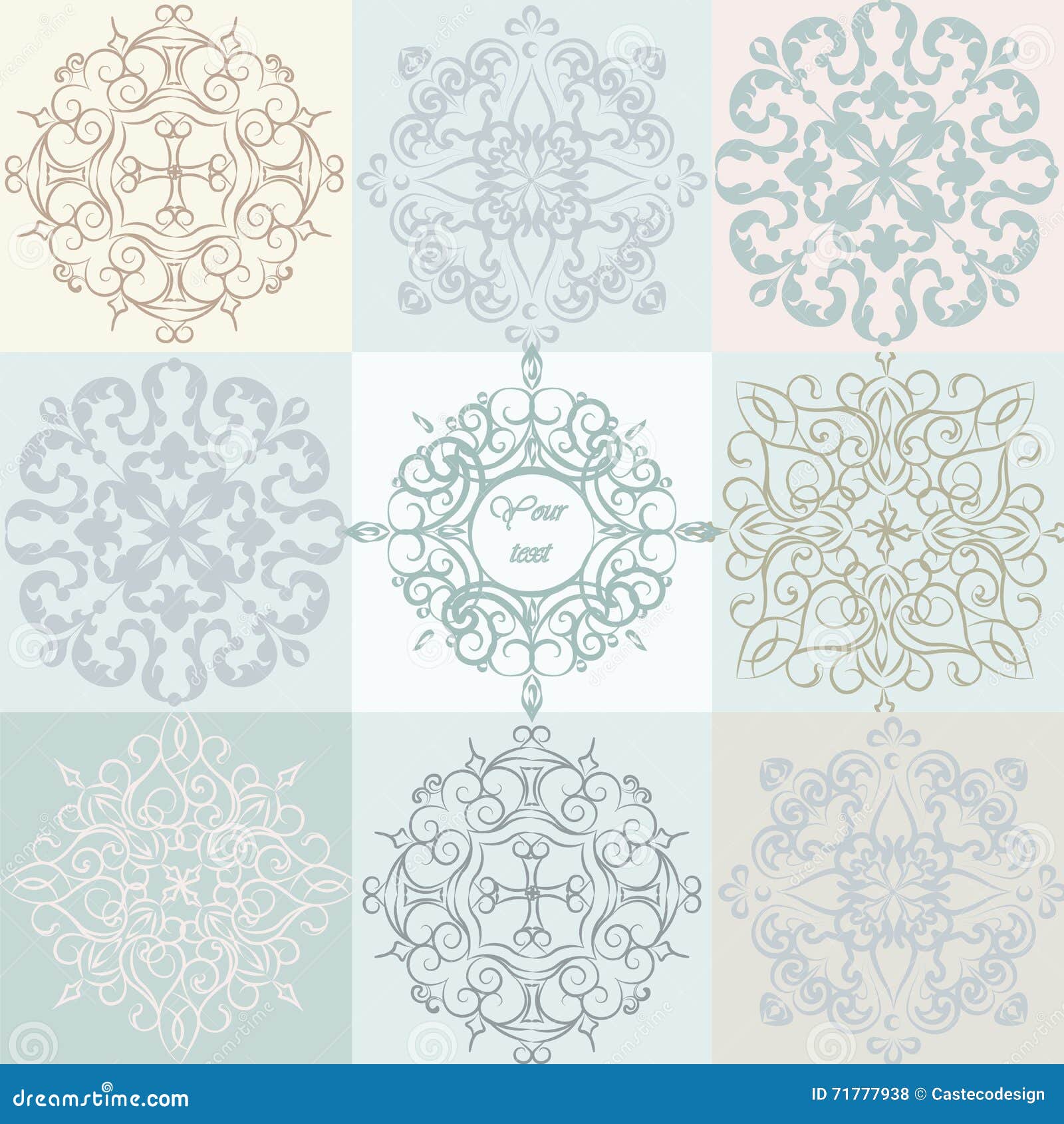 Classic Vintage Ornaments Pattern Set Stock Vector - Illustration of ...