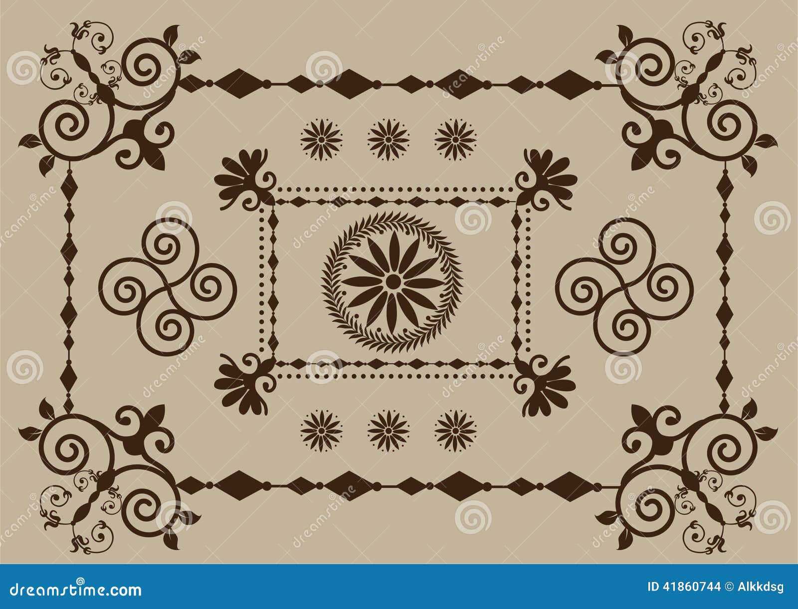Classic vintage pattern stock vector. Illustration of decor - 41860744