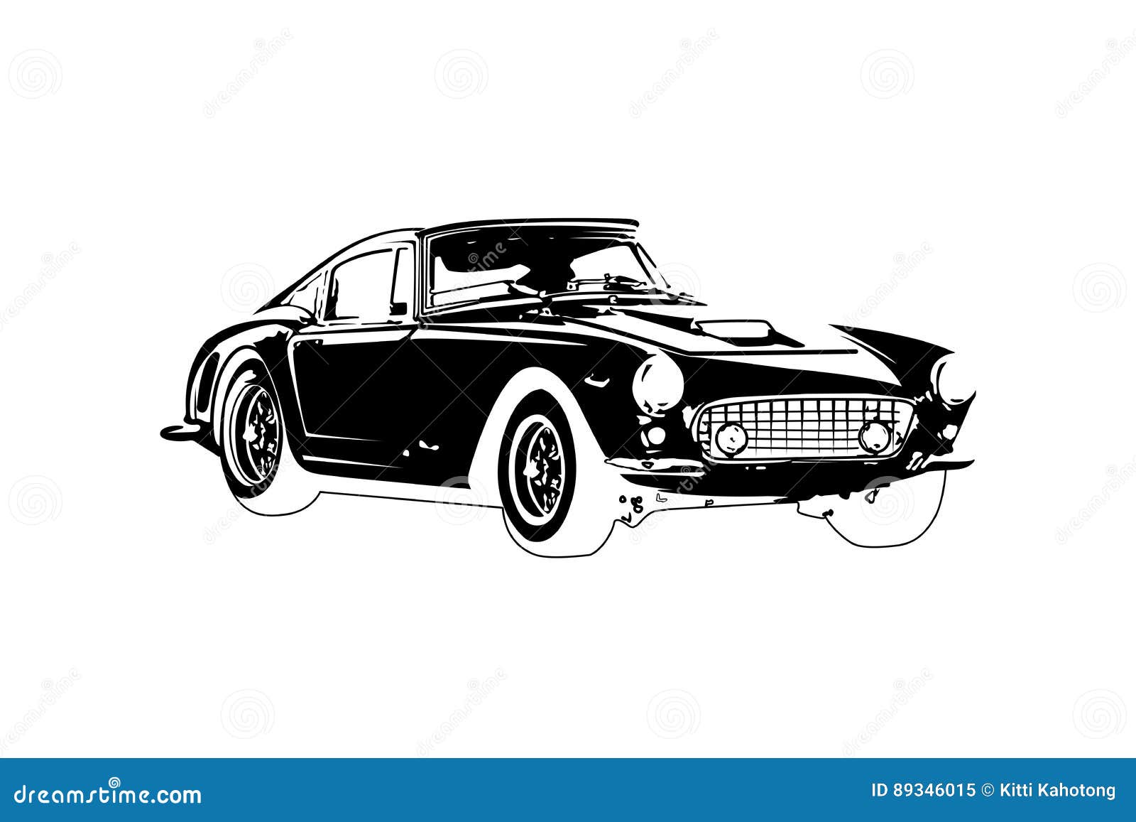 Classic Vintage Retro Car , Design Stock Illustration - Illustration of ...