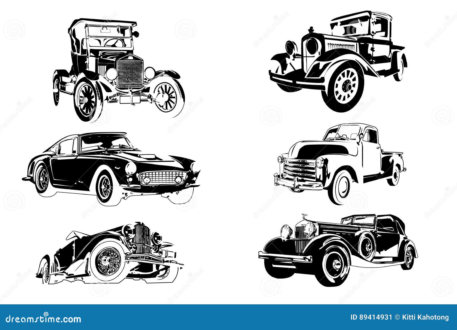 Classic Vintage Retro Car , Design Stock Illustration - Illustration of ...