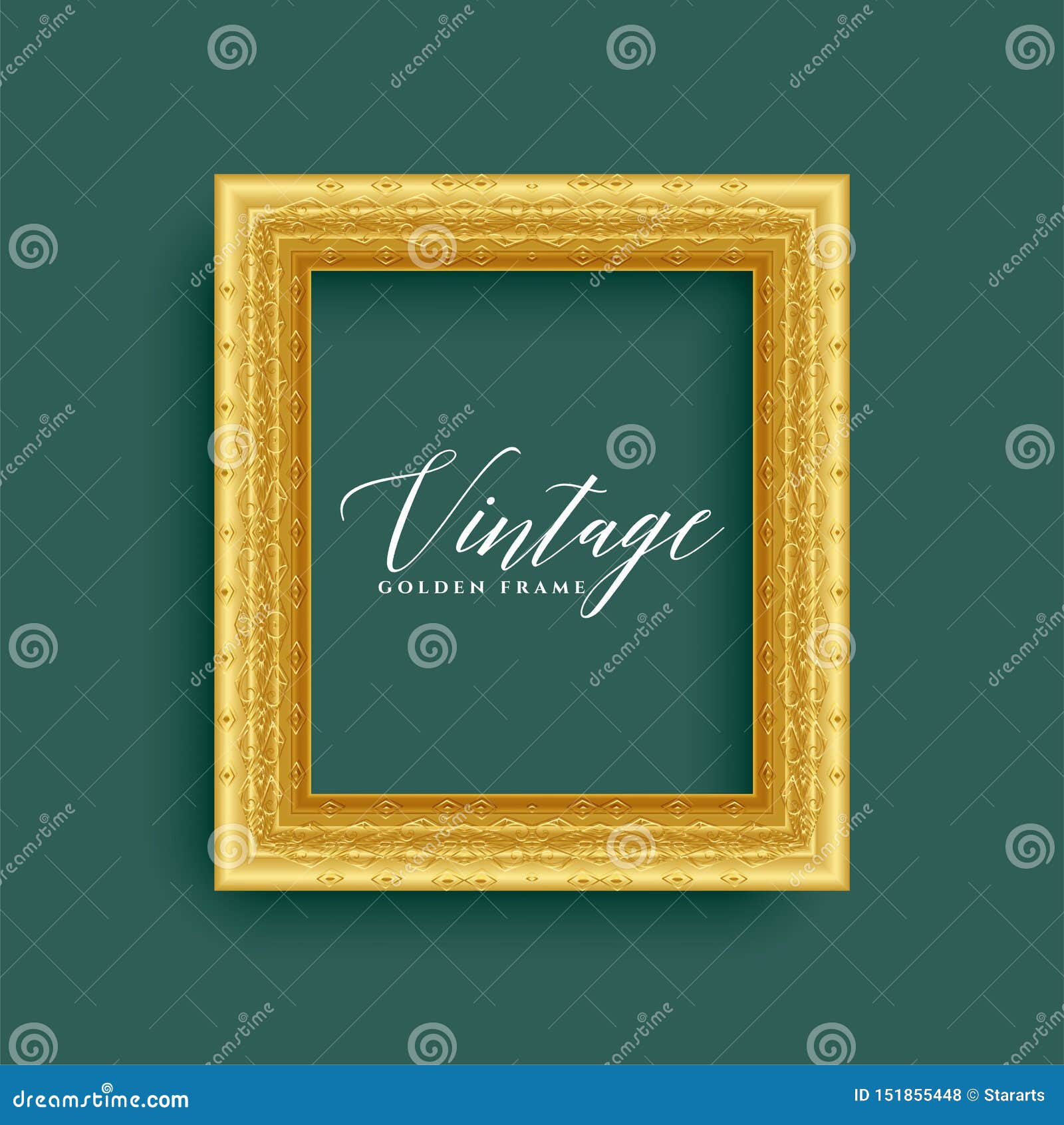Classic Vintage Royal Golden Frame Design Stock Vector - Illustration ...