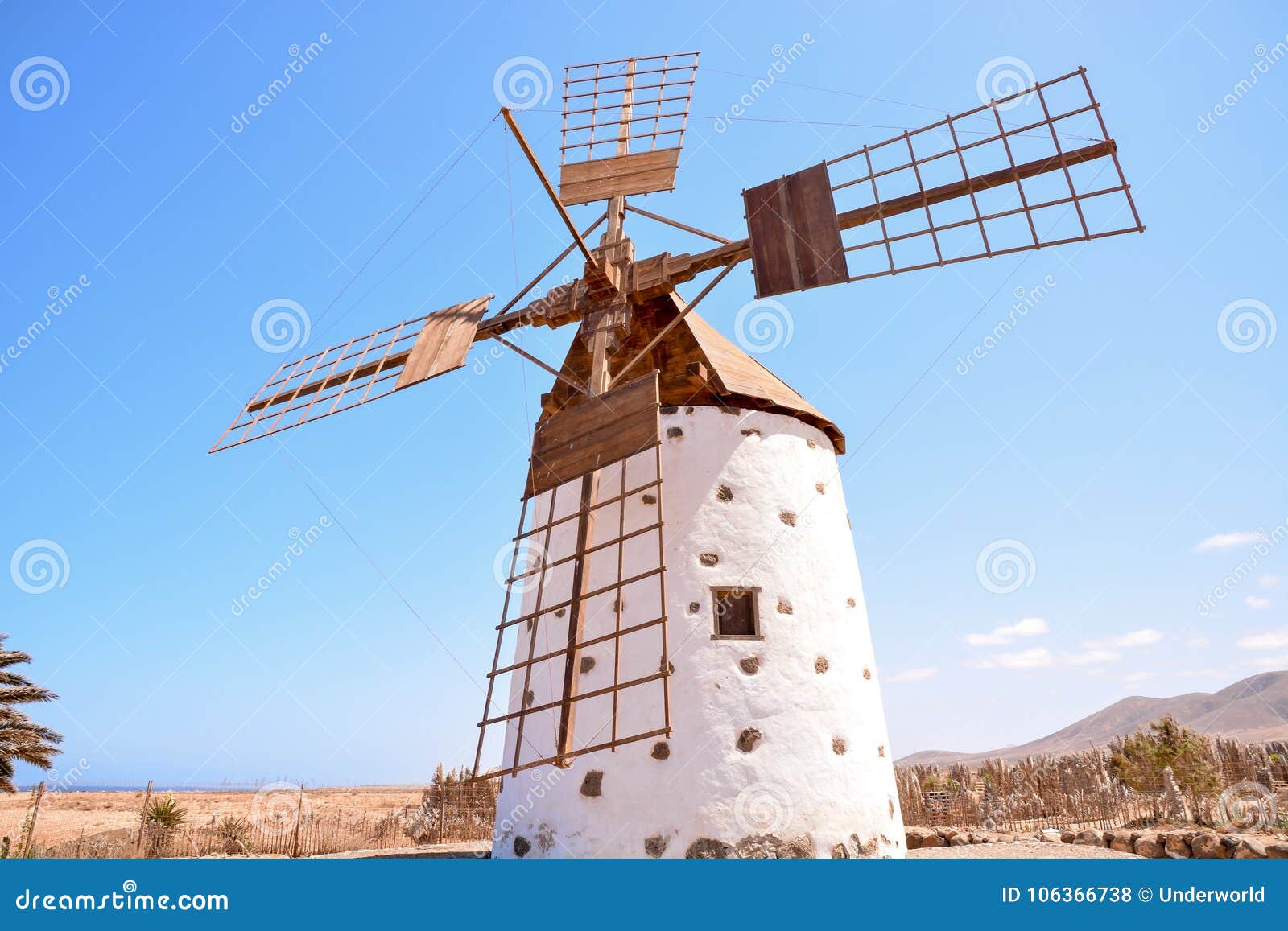 Classic Vintage Windmill Building Stock Photo - Image of generator ...