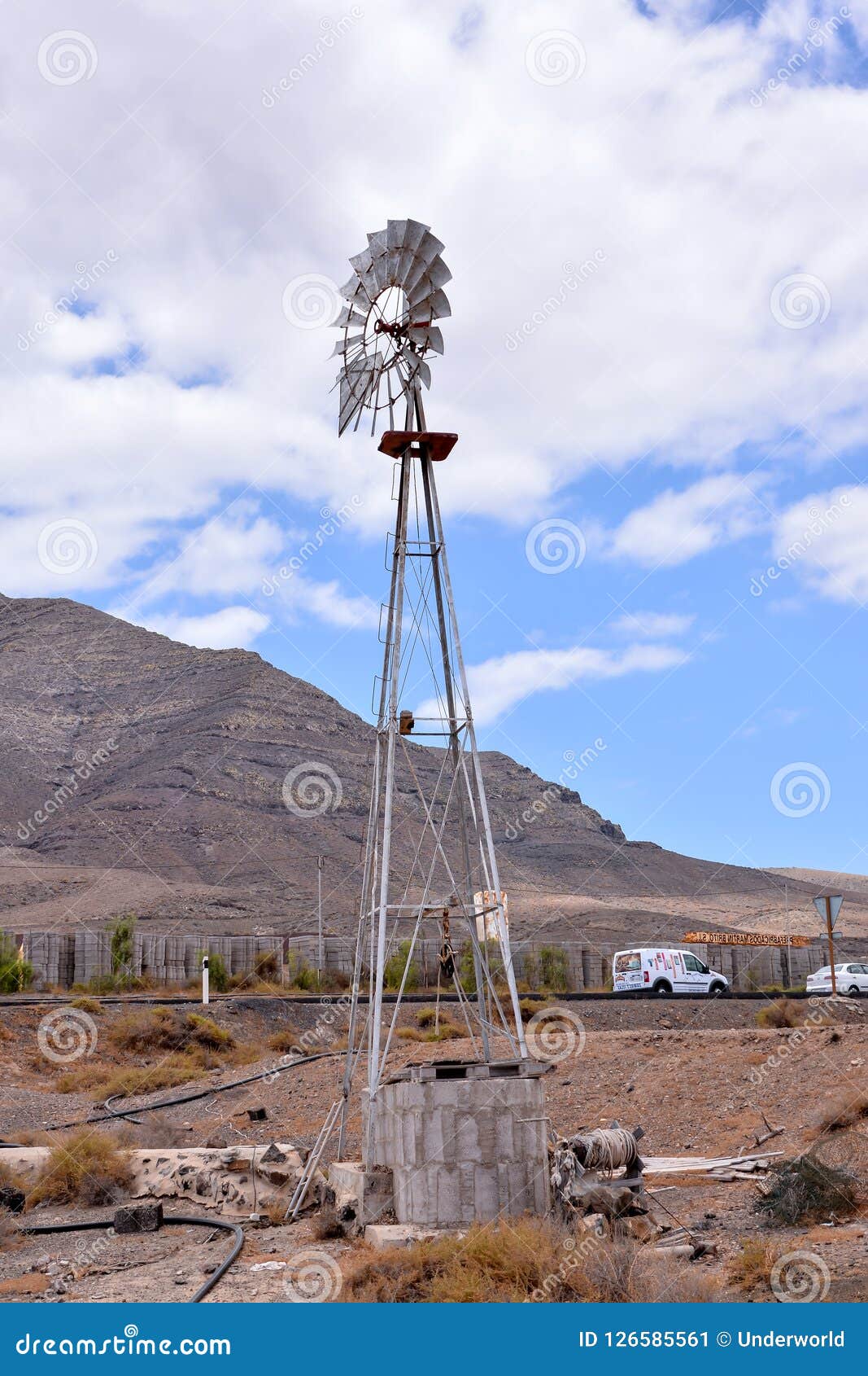Classic Vintage Windmill stock image. Image of metal - 126585561