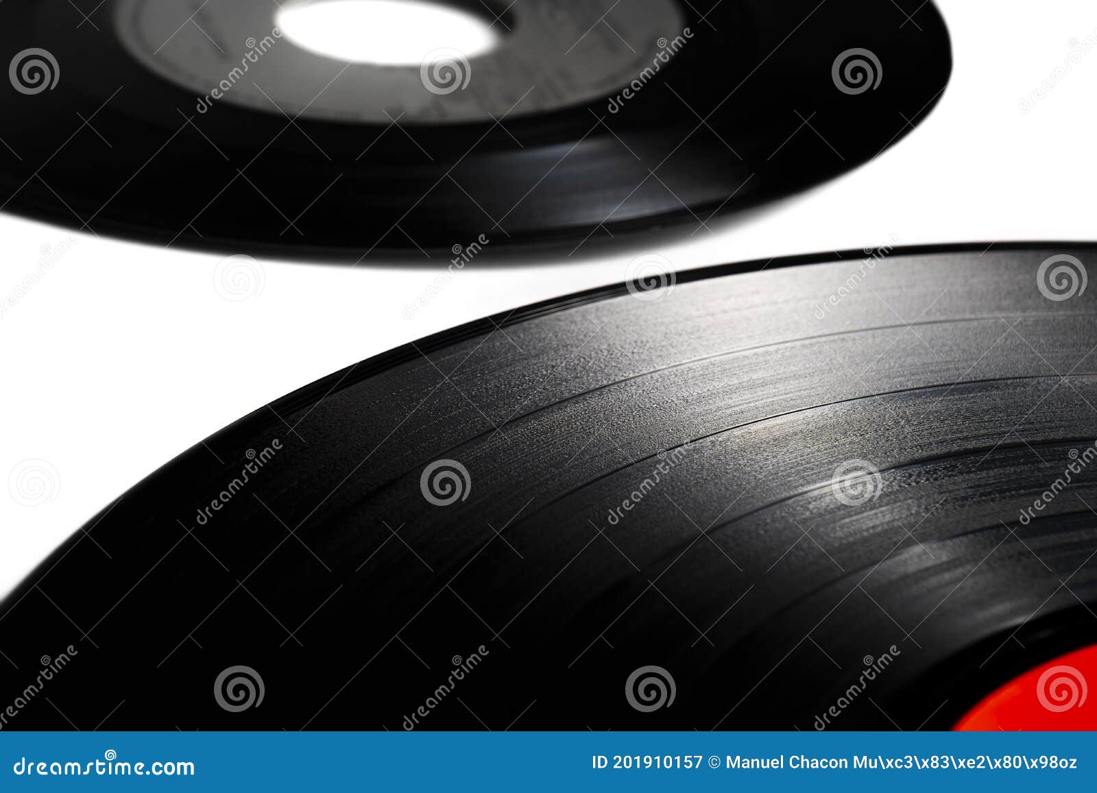 Classic Vinyl Record, Old Black Color on a White Background and Several ...