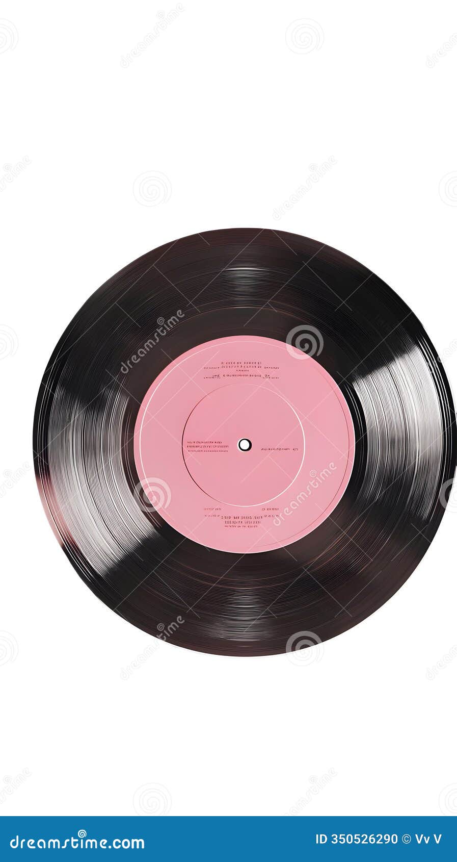 Classic Vinyl Record with a Pink Label. Stock Illustration ...