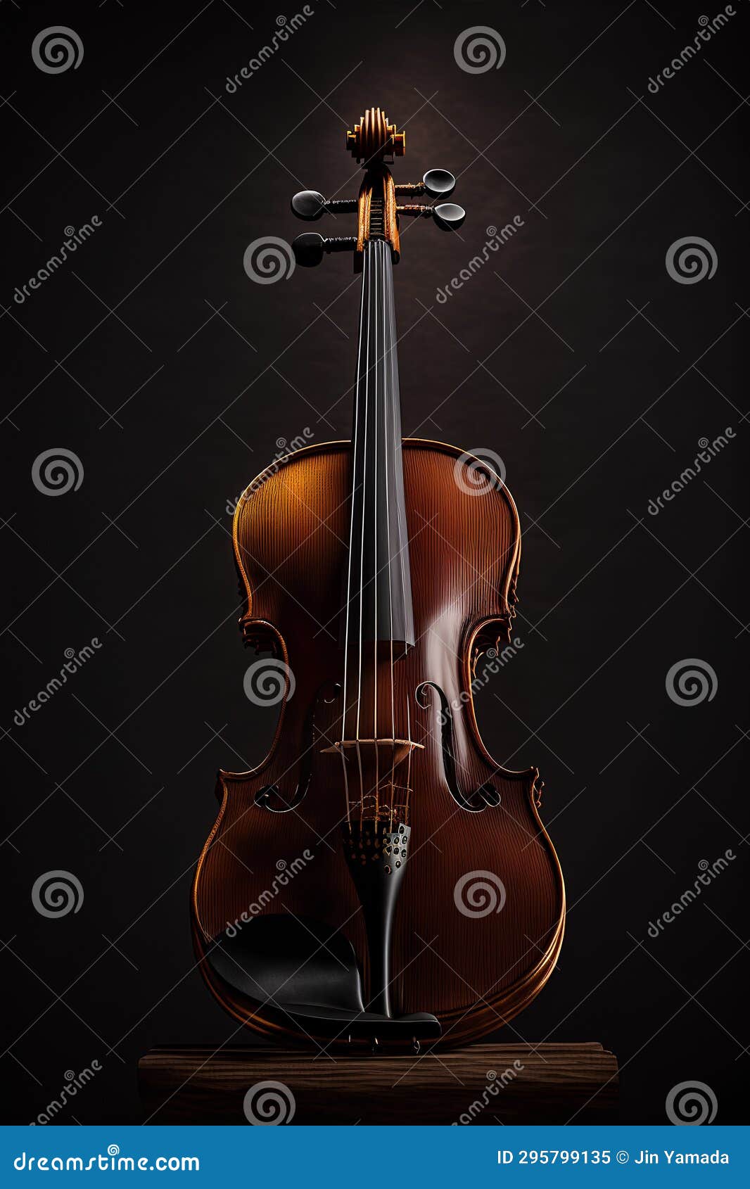 Classic Violin on a Black Background. 3d Rendering, 3d Illustration ...
