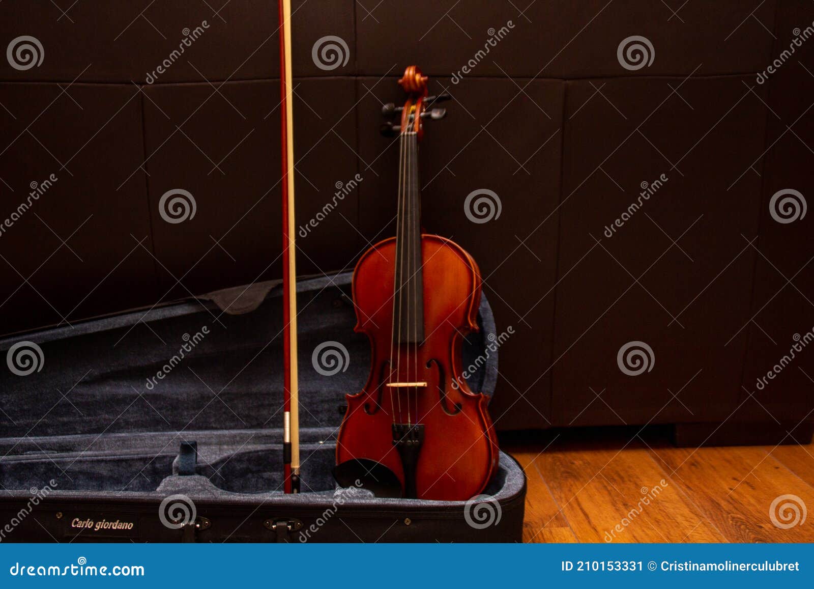 Classic violin in the box stock image. Image of performance - 210153331