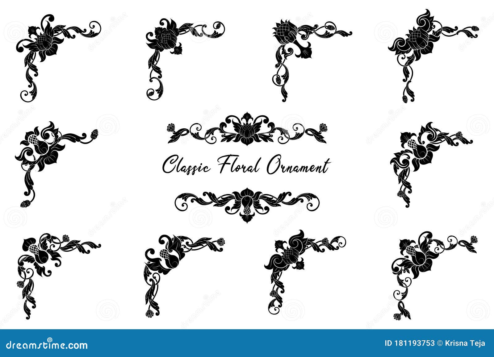 Ornaments Frames Separator Elements for Classic Vintage Wedding ...