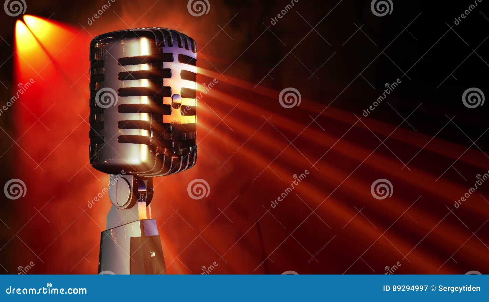 Classic Vocal Microphone Rotating in Stage Lights Stock Video - Video ...