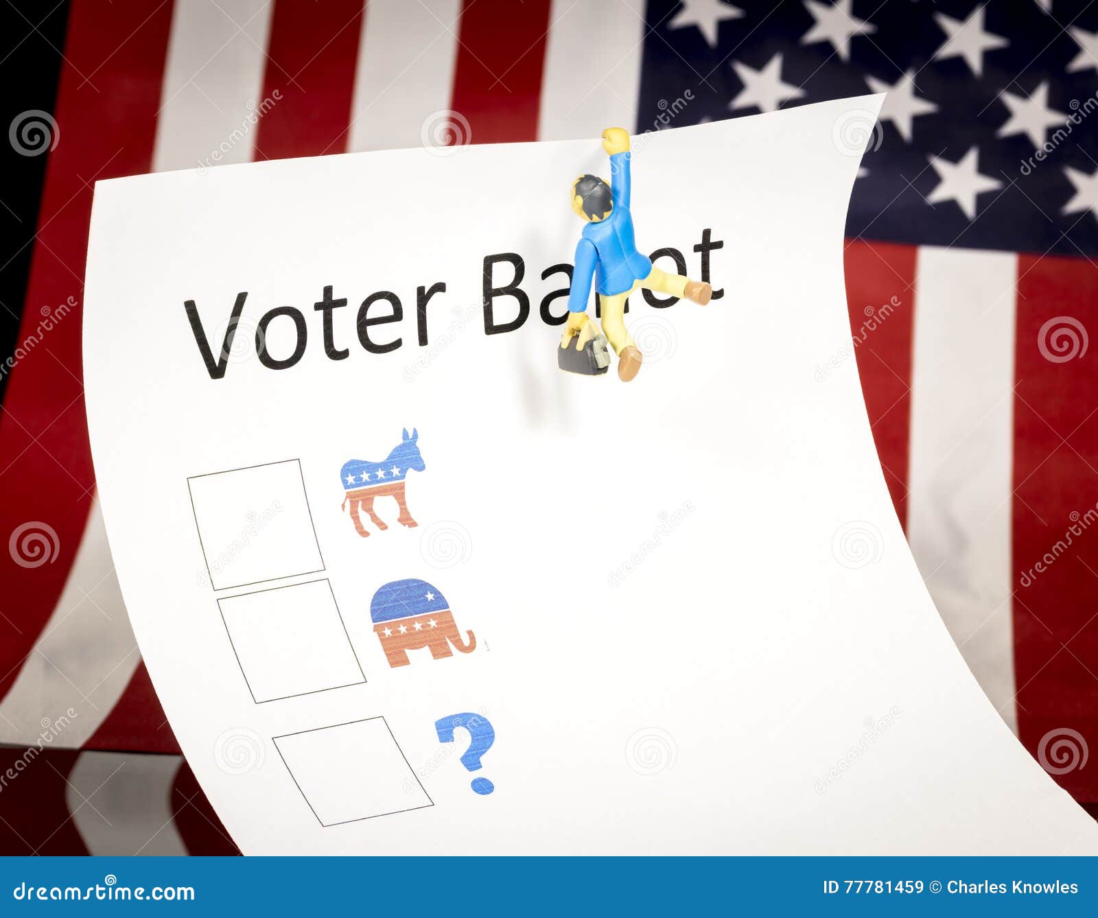 Classic Voter Ballot with Little Man Stock Image - Image of vote ...