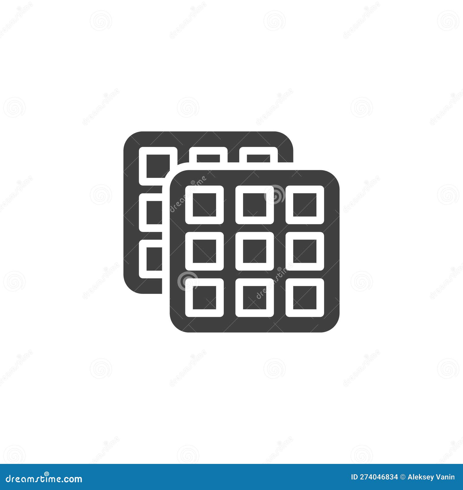 Classic Waffles Vector Icon Stock Illustration - Illustration of logo ...
