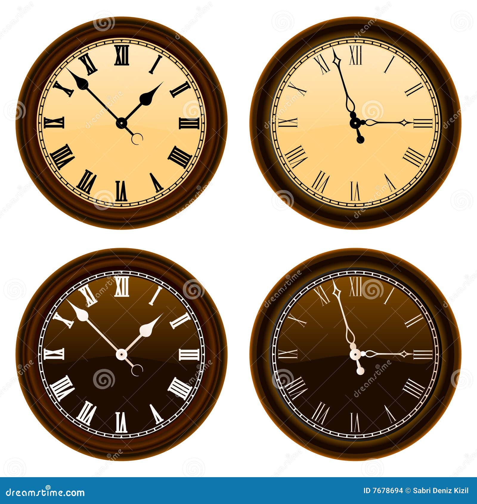 Classic wall clock vector stock vector. Illustration of twelve - 7678694
