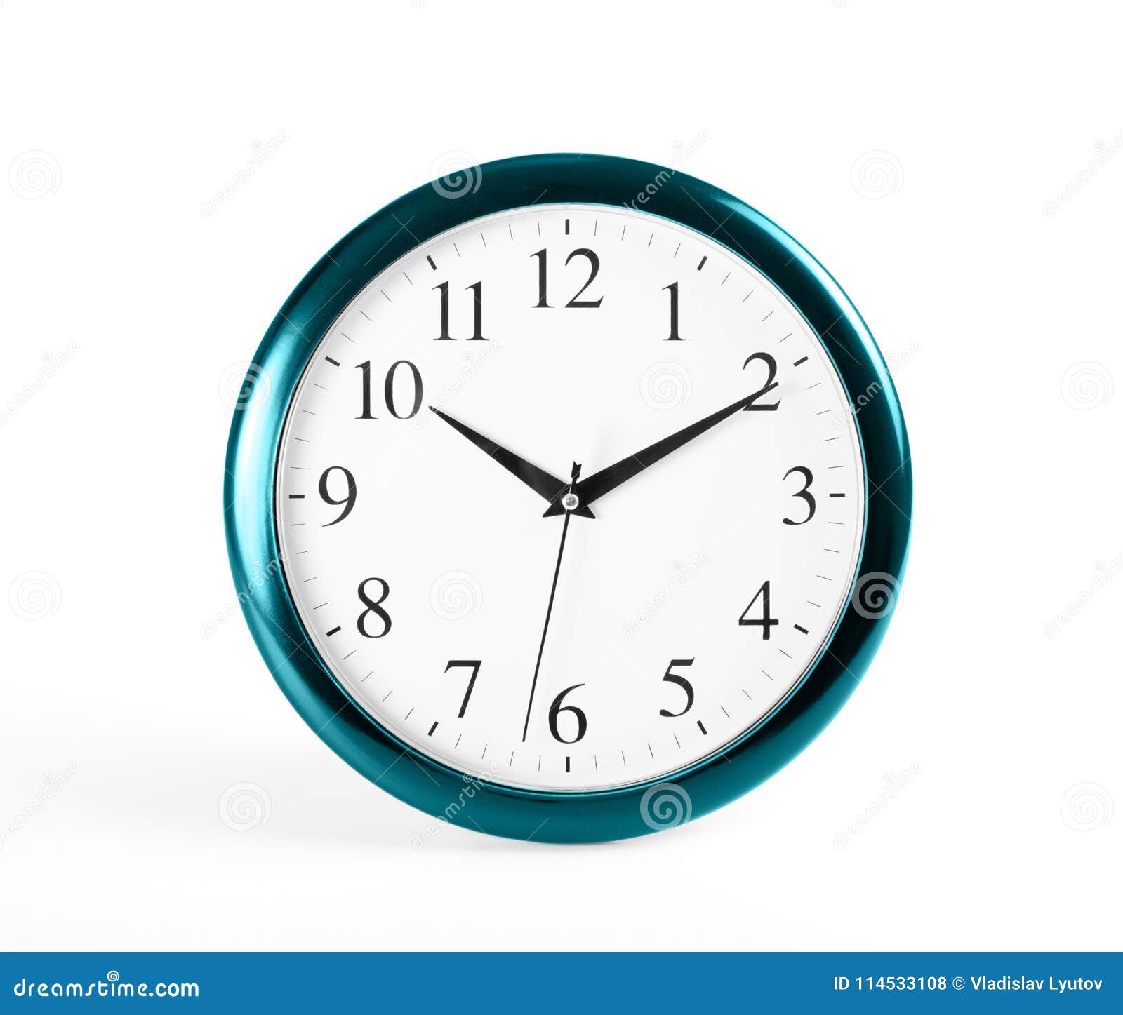 Classic Wall Clock on a White Background. Stock Photo - Image of circle ...