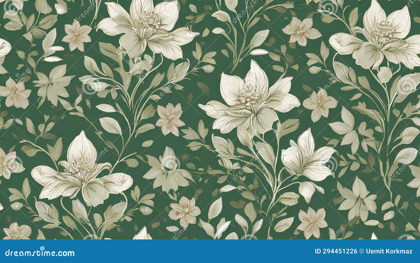 Classic Wallpaper Seamless Vintage Floral Pattern Stock Illustration ...