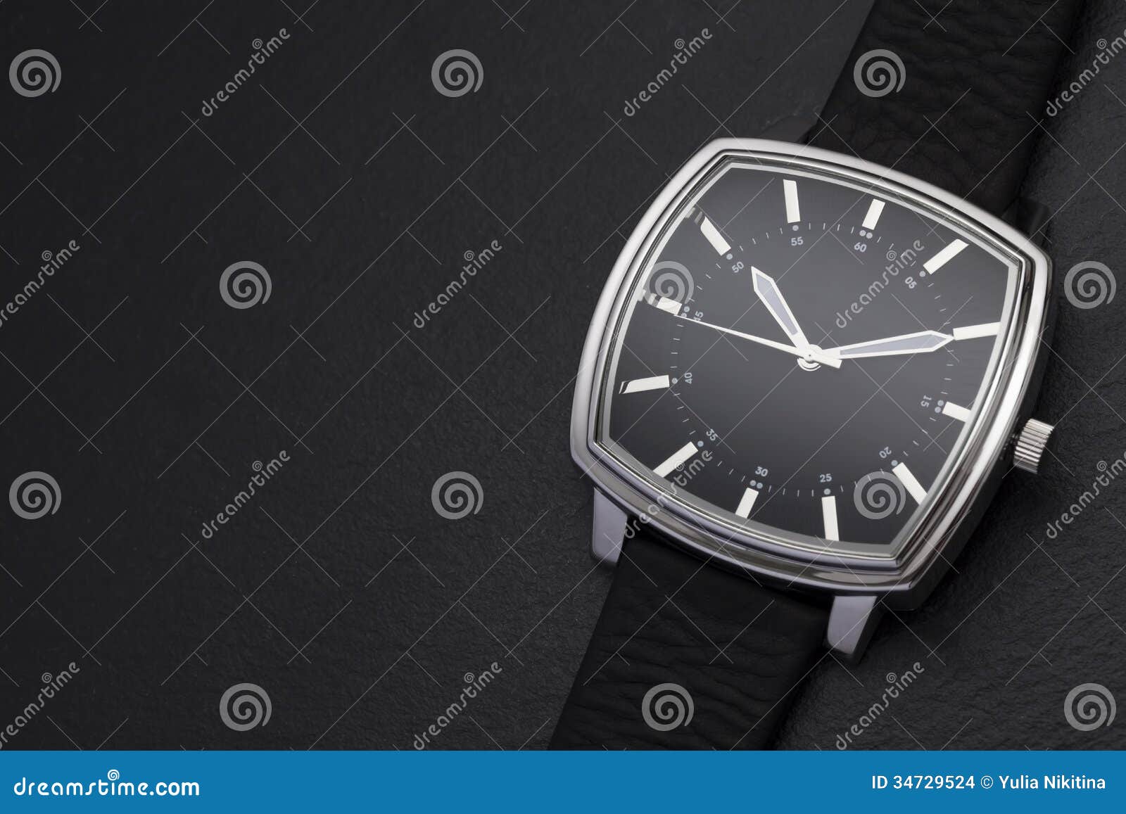 Classic Watch on Black Background Stock Photo - Image of luxury ...