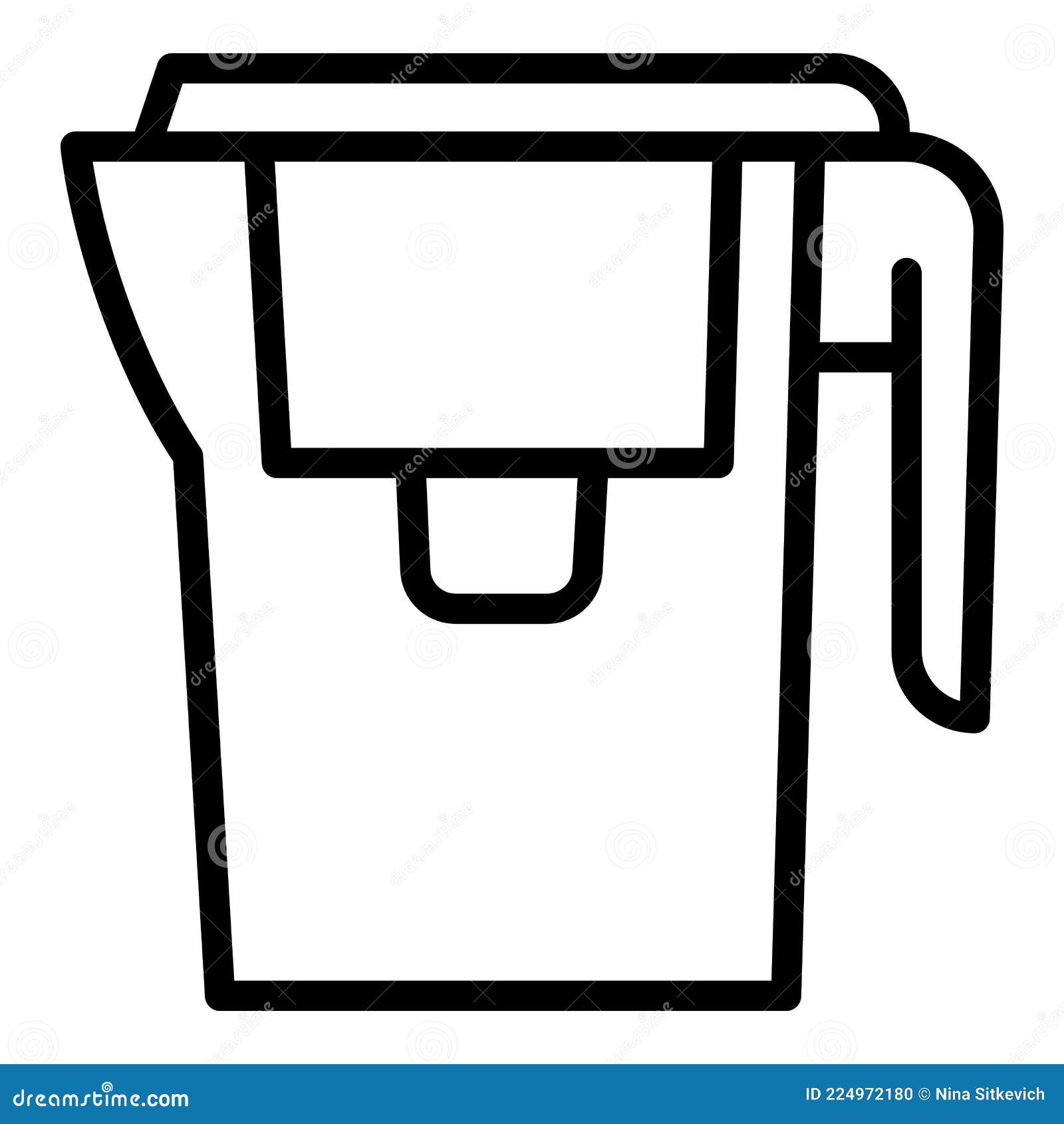 Classic Water Filter Jug Icon, Outline Style Stock Vector ...