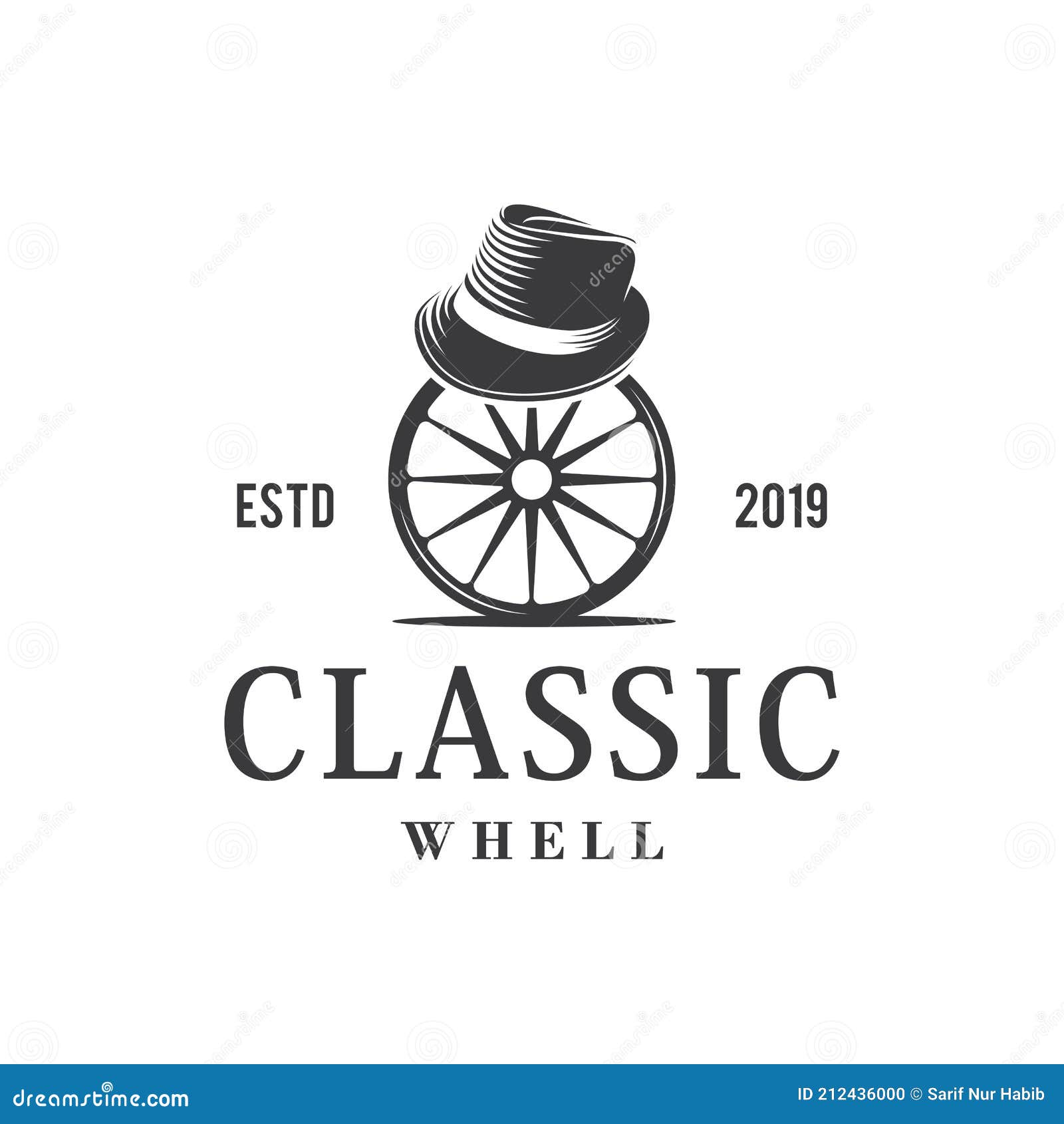 Classic Wheel Logo Design Template Stock Vector - Illustration of ...
