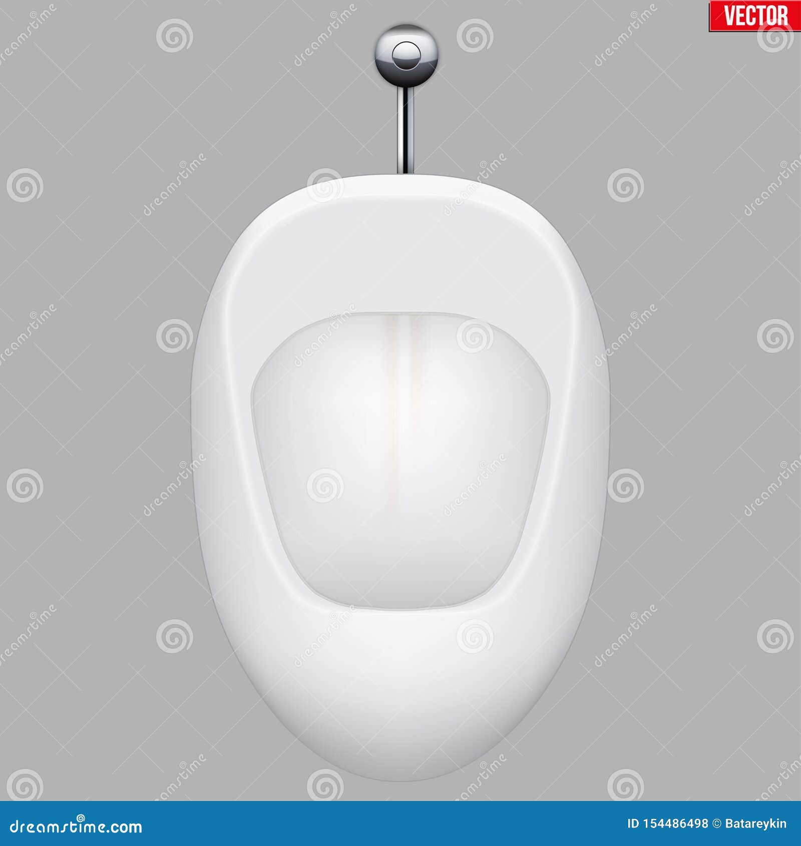 Classic White Ceramic Urinal Vector Illustration | CartoonDealer.com ...