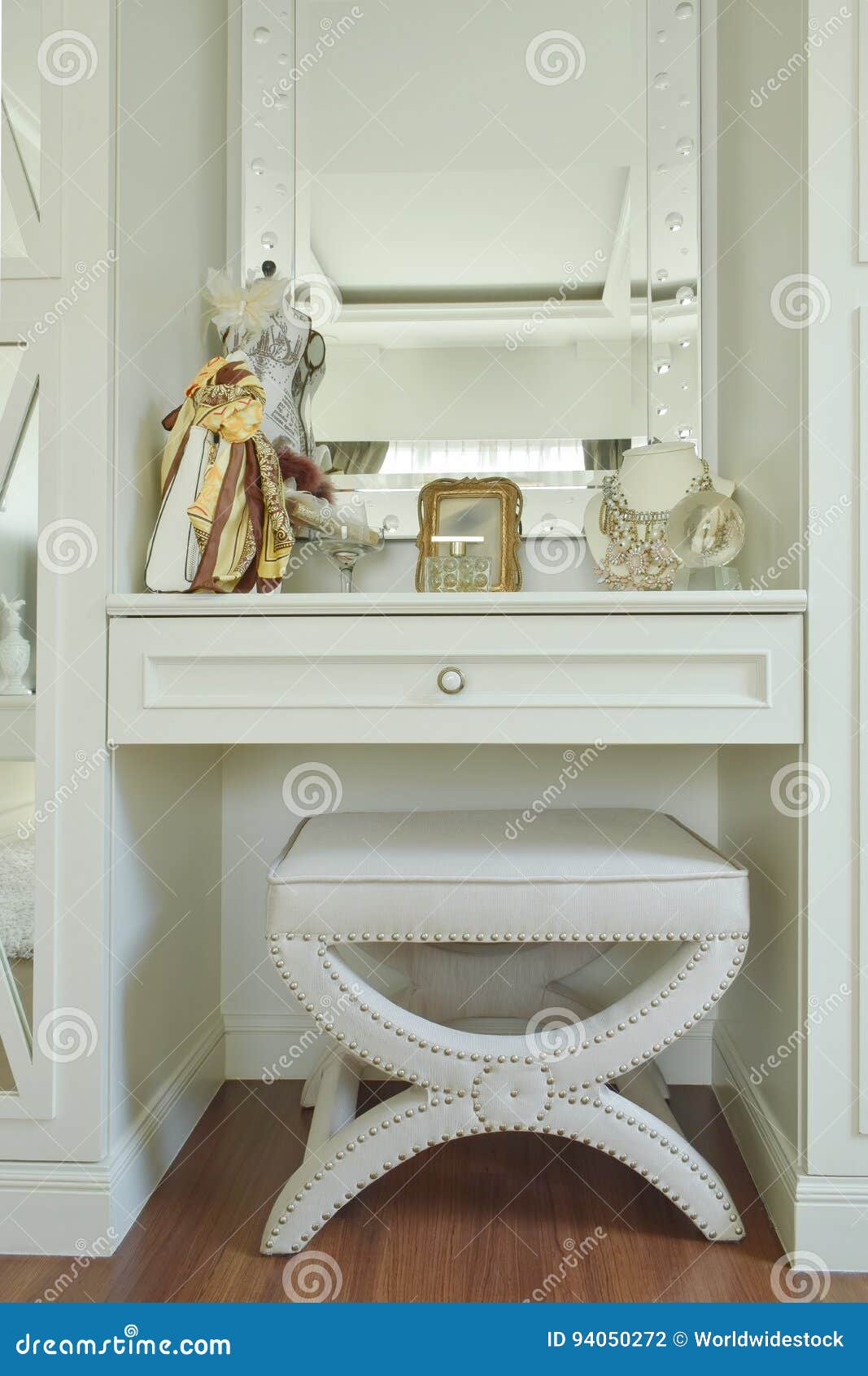 Classic White Color Dressing Table Stock Photo - Image of retail ...