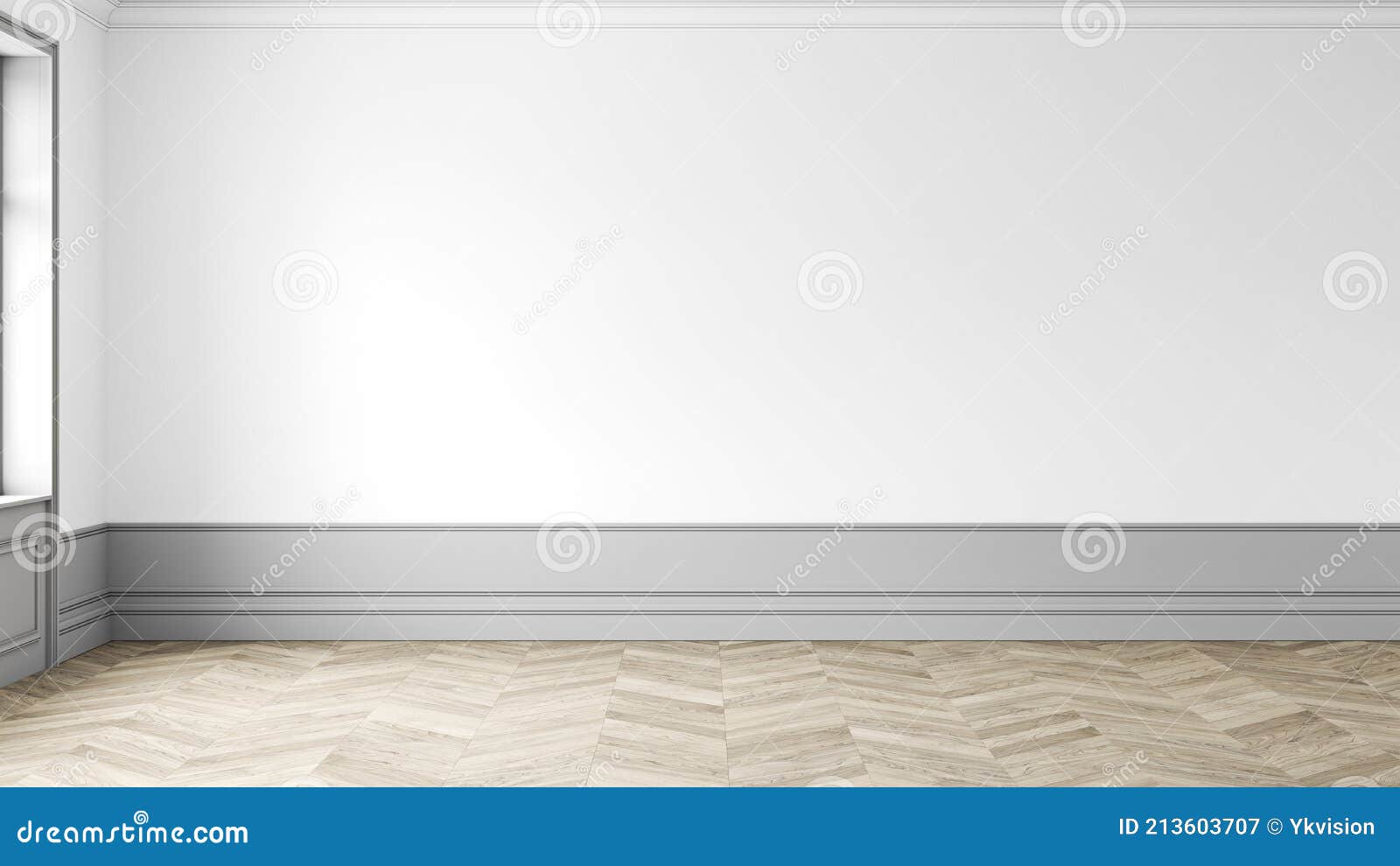 Classic White Empty Blank Wall Interior. Stock Illustration ...