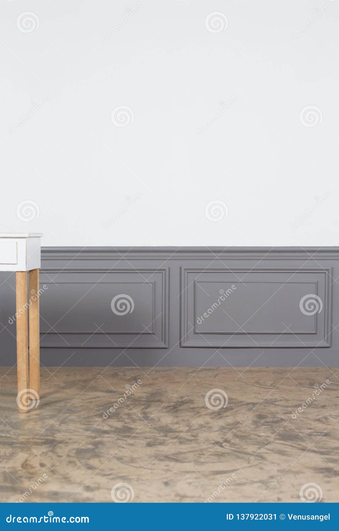 Classic White Empty Interior with Wall Panels Stock Image - Image of ...