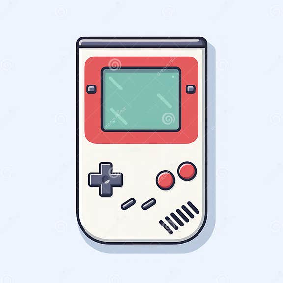 A Classic White Game Boy on Background Stock Illustration ...