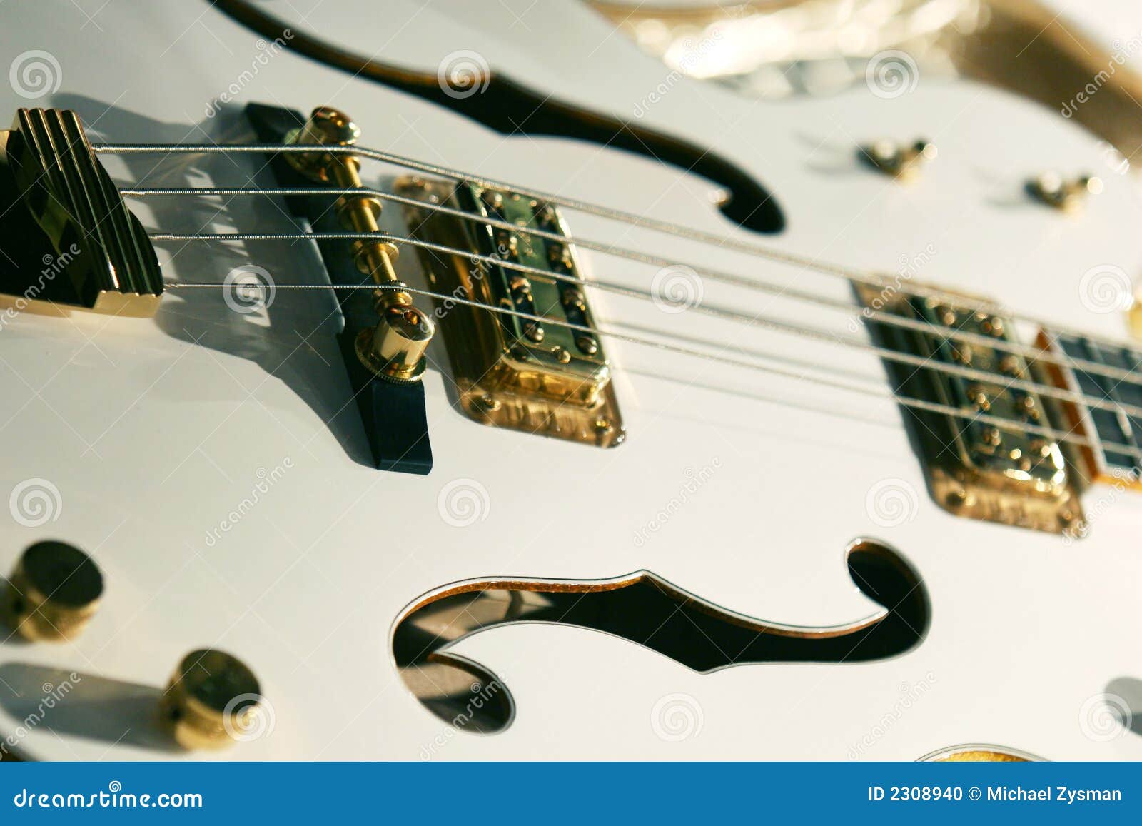 Classic White Guitar stock photo. Image of music, rock - 2308940