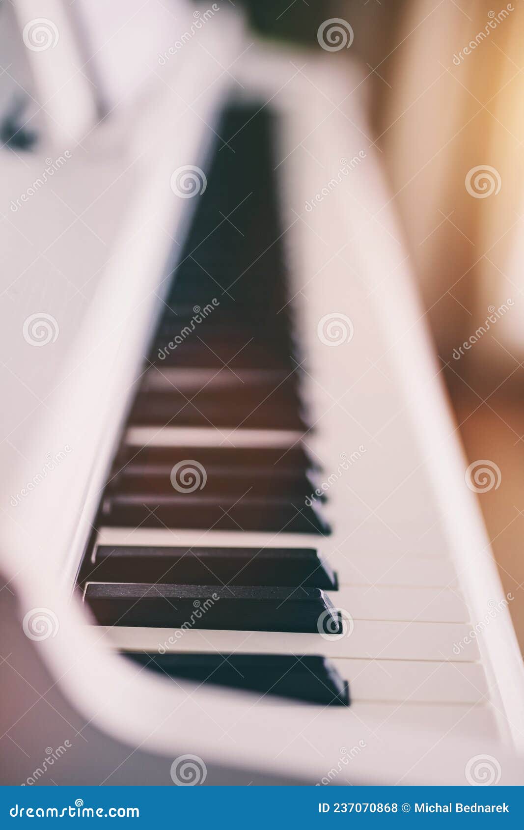 Classic White Piano Keyboard Stock Photo - Image of electric ...